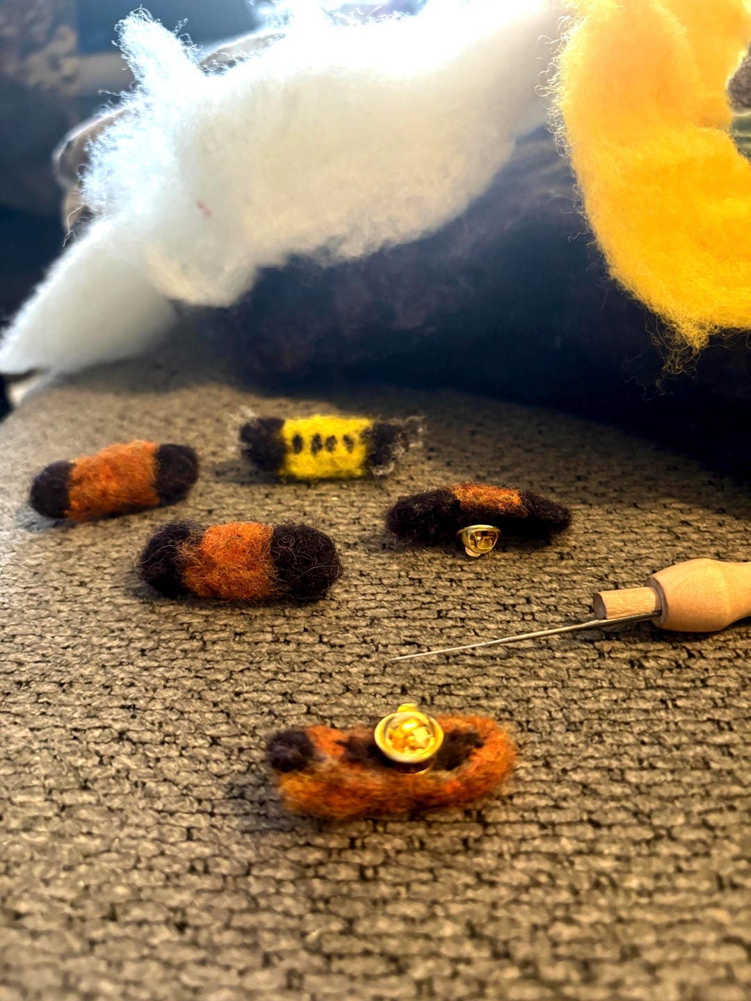 Felted Woolly Bear Caterpillar Pins - Etsy