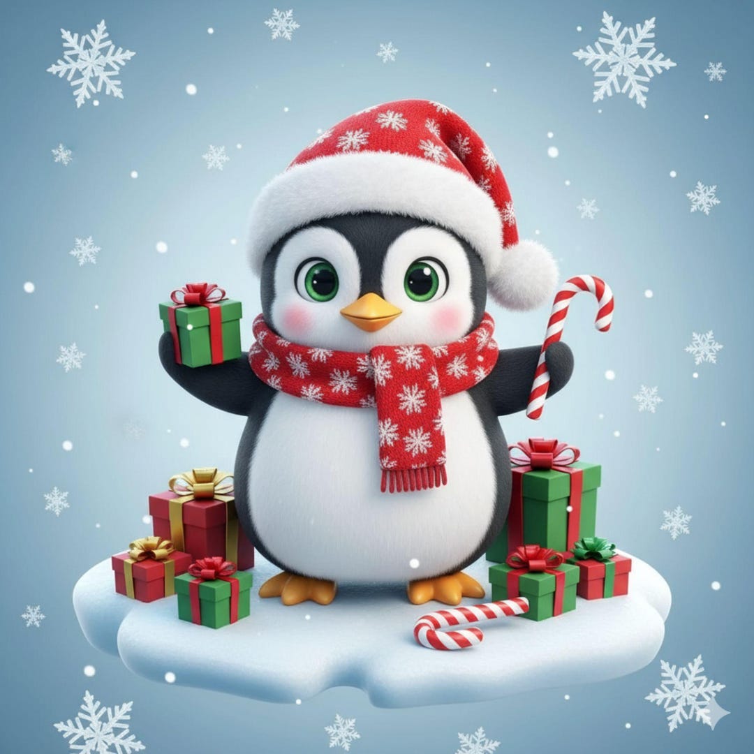 9 Christmas Penguin Clipart Bundle | Cute Winter PNG & JPG | Commercial ...