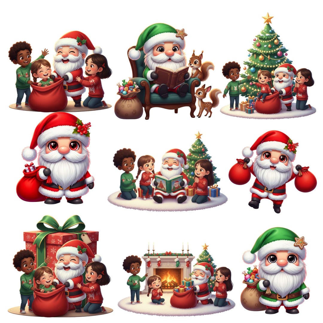 Christmas Clipart Bundle Gnomes Holiday Magic Clipart: Gnomes Gift ...