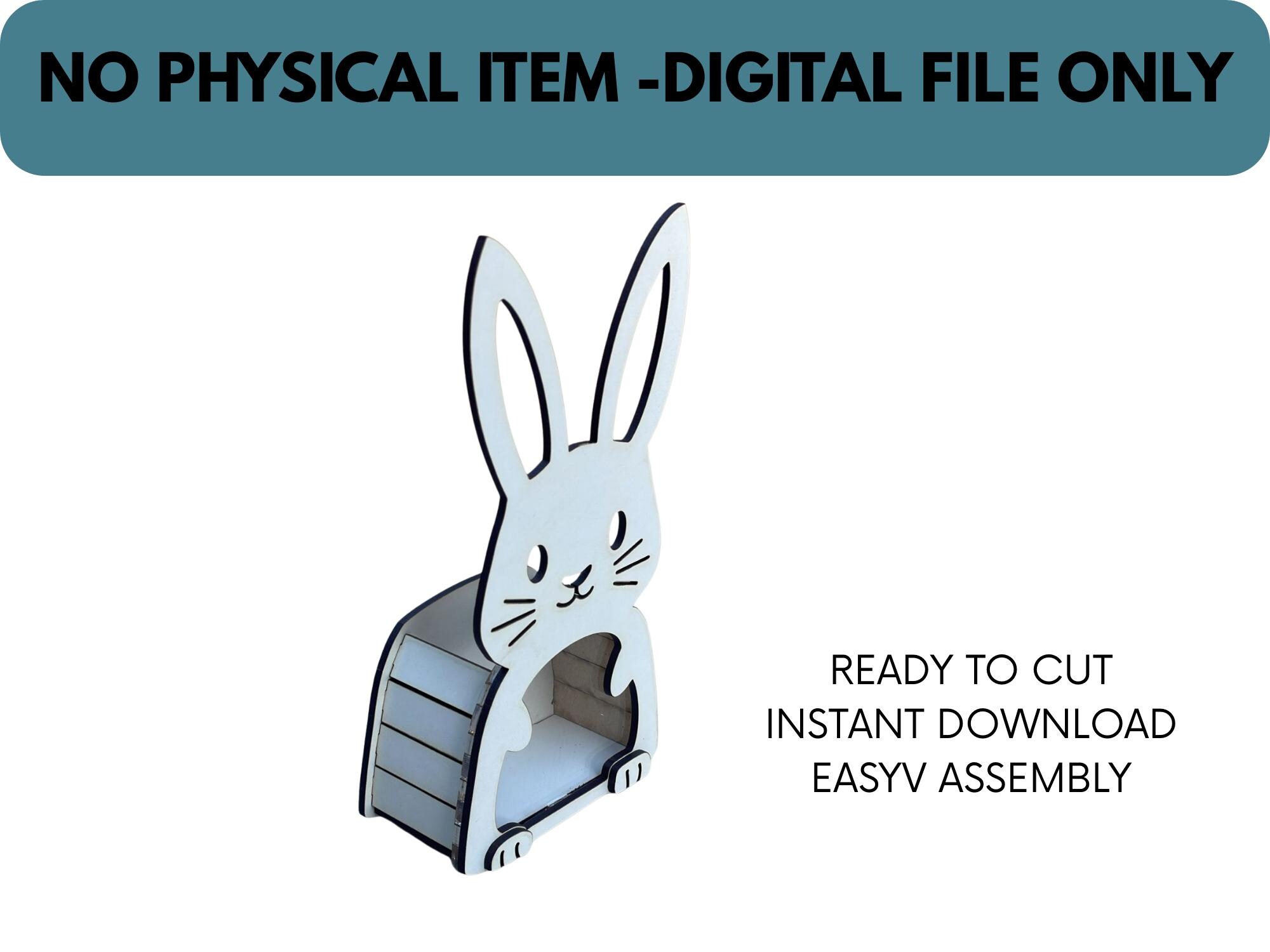 Easter Bunny Candy Holder Laser Cut File | Mdf 3mm Bunny Treat Box ...