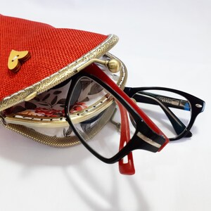 Red Eyeglass Case For Travel Eyeglass Case Handmade Cloth | Etsy