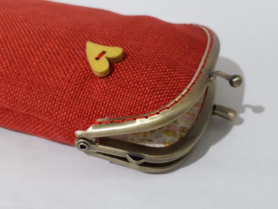 Red Eyeglass Case For Travel Eyeglass Case Handmade Cloth | Etsy