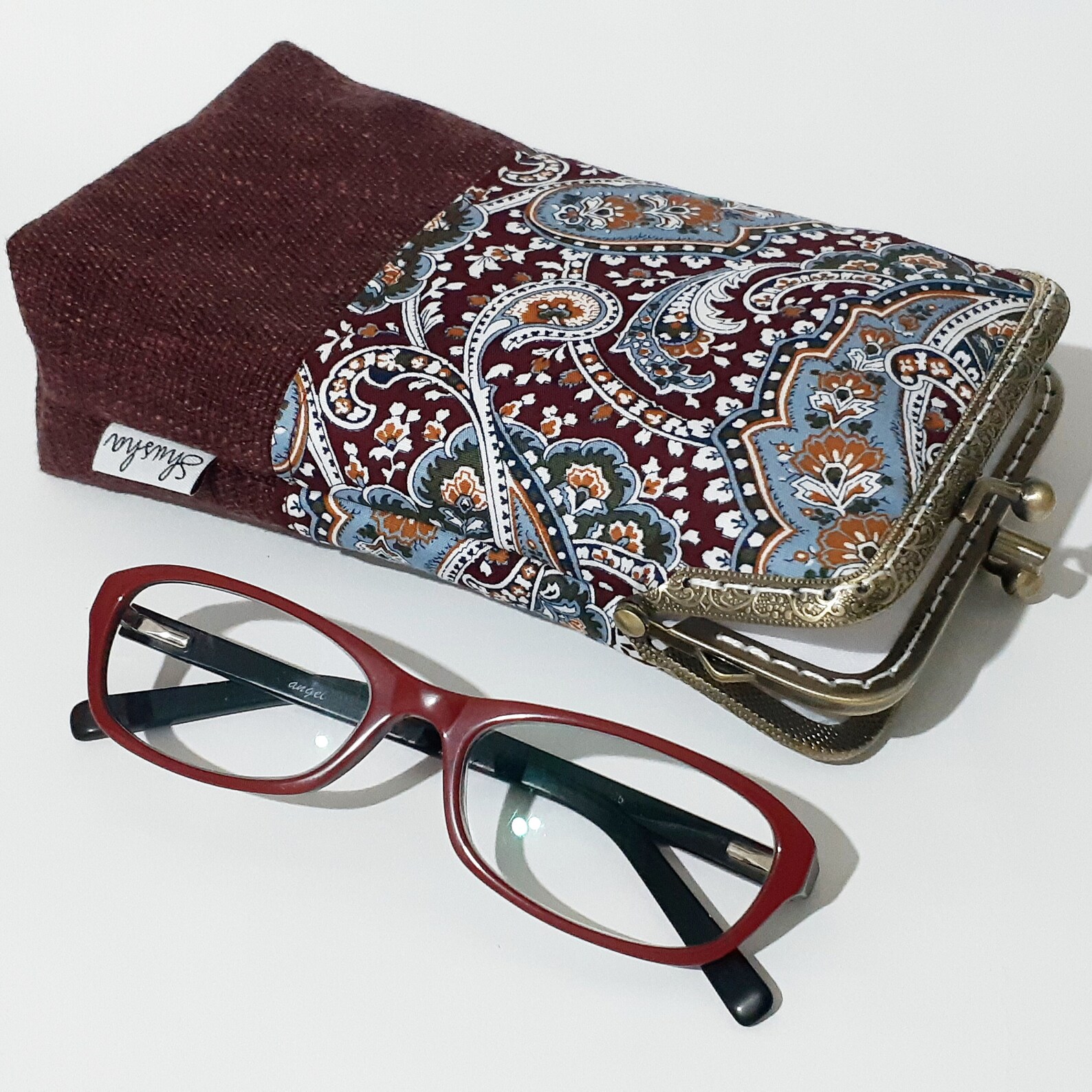 Eyeglasses Case Double Pockets Eyeglass Case Handmade Fabric - Etsy