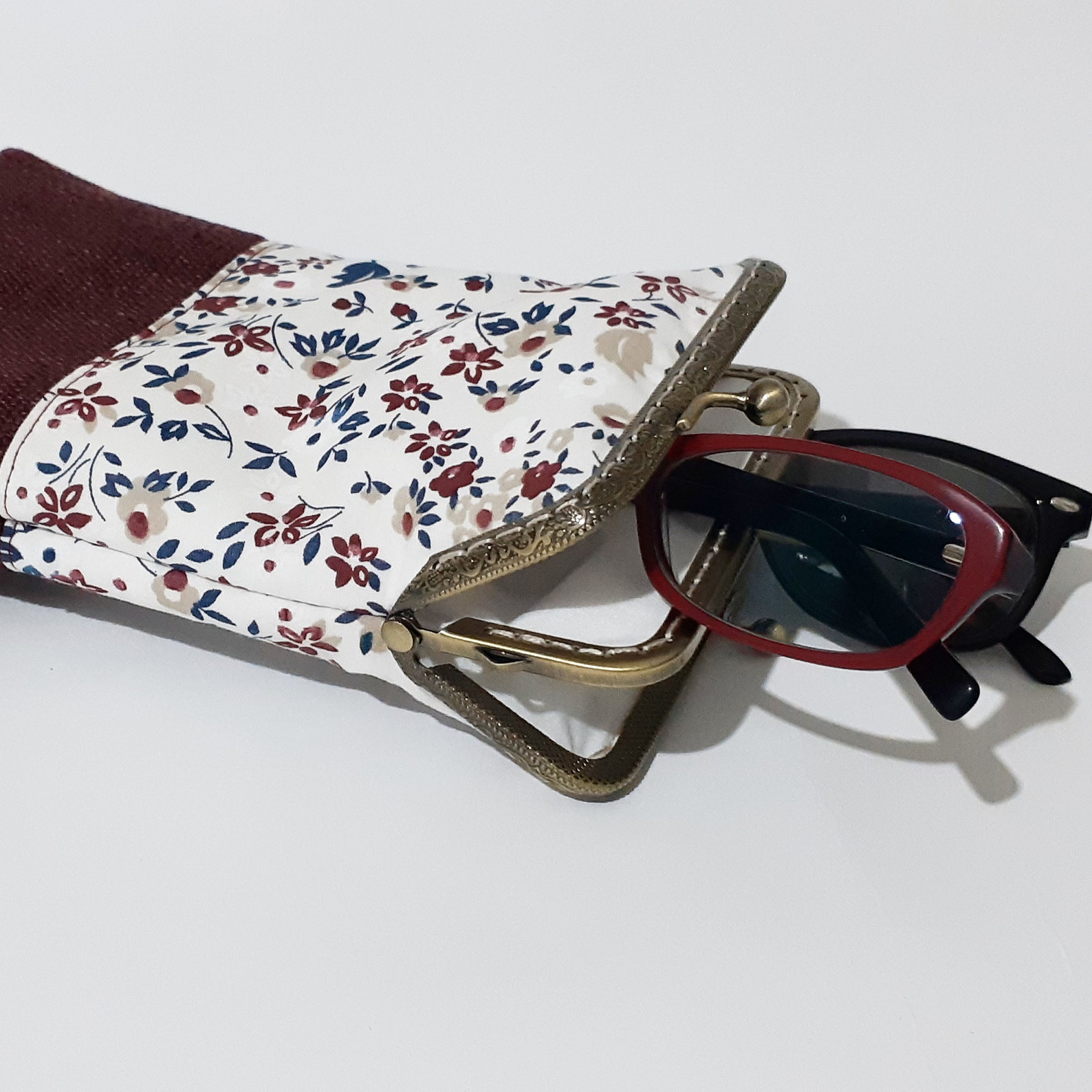 Eyeglasses Case Double Pockets Eyeglass Case Handmade Fabric - Etsy