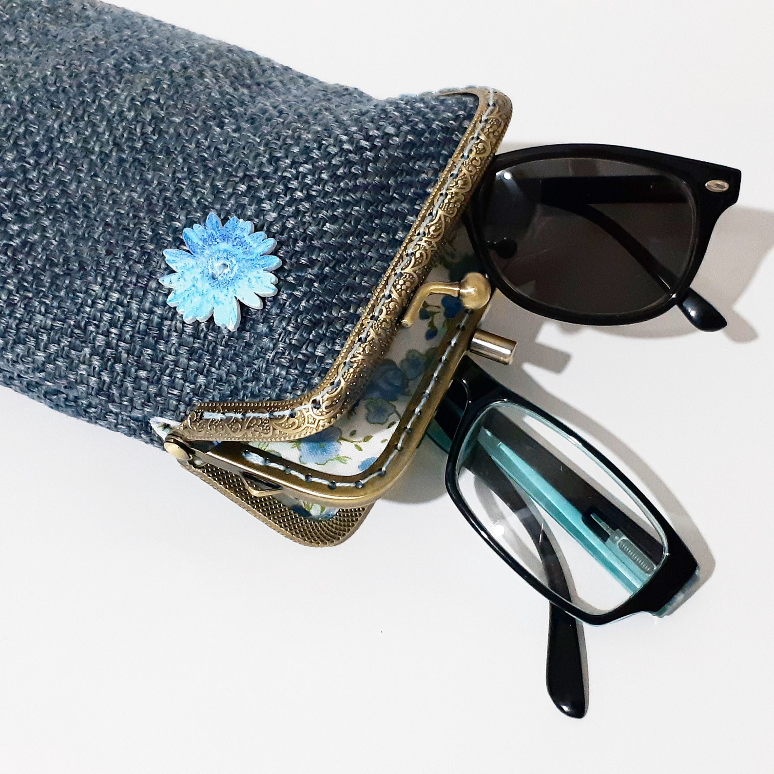 Double Pockets Eyeglasses Case Eyeglass Case Handmade Gift | Etsy