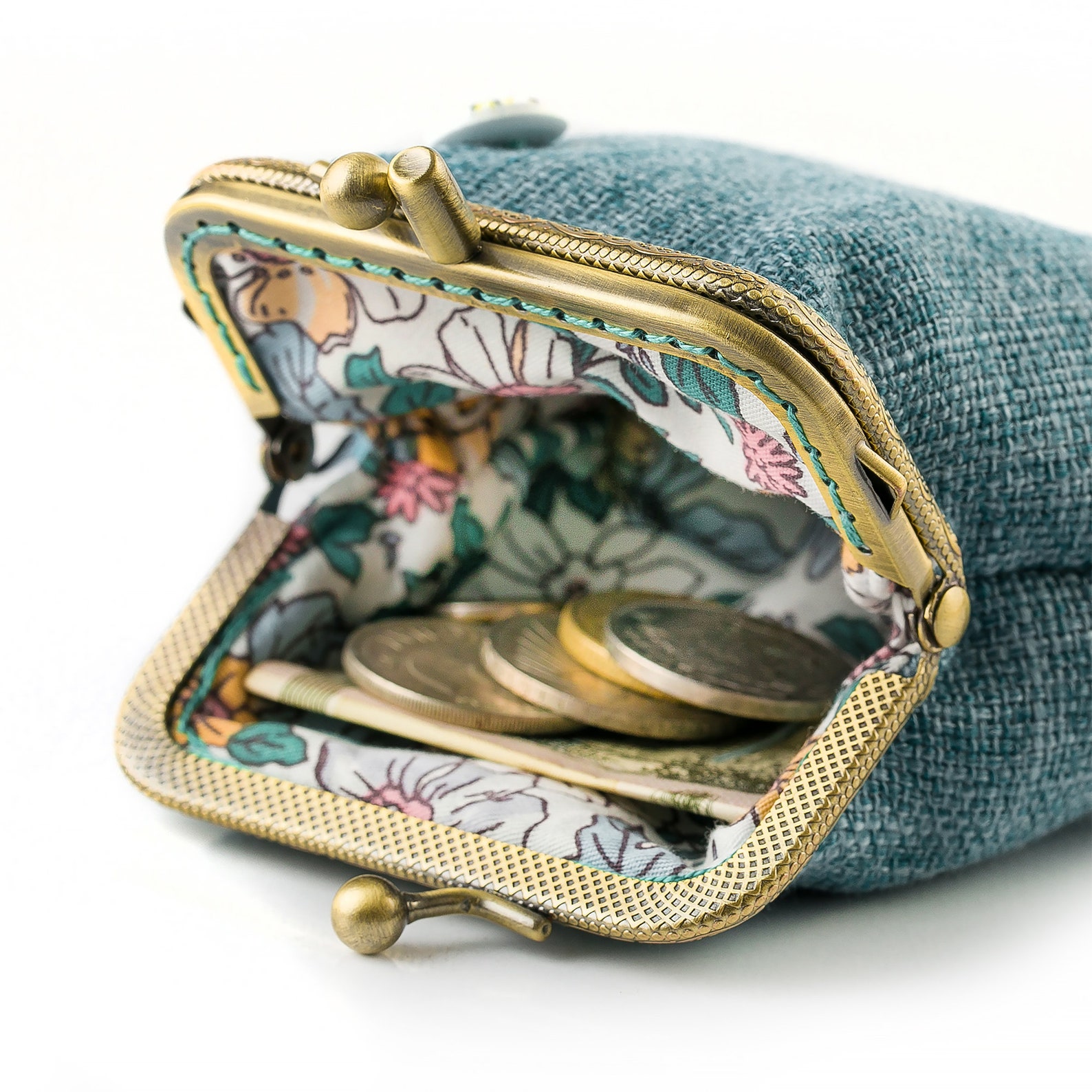 Double Kiss Lock Purse, Personalized Women Gift, Kiss Lock Coin Purse ...