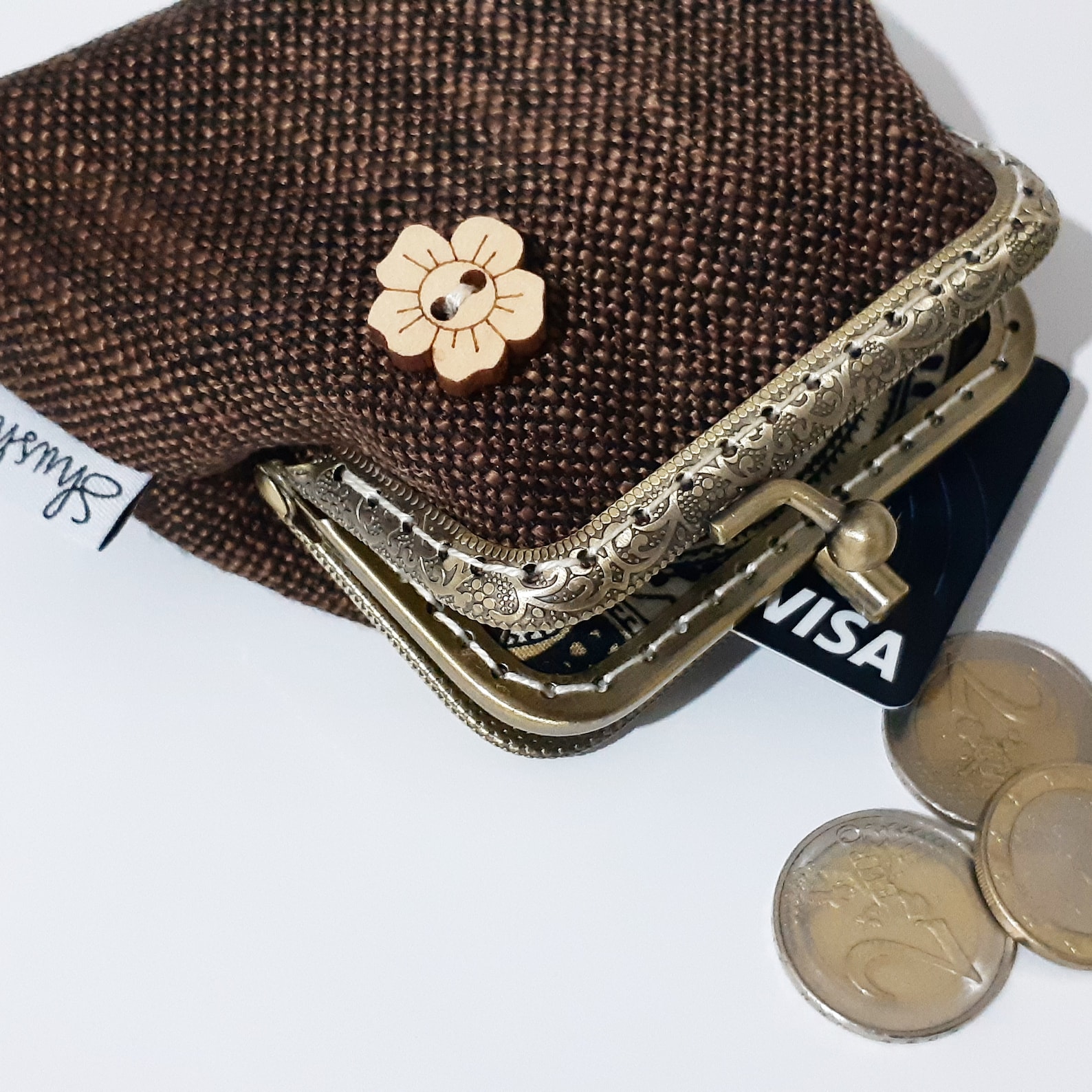 Double kiss Lock Frame Purse Personalized Initial Coin and | Etsy