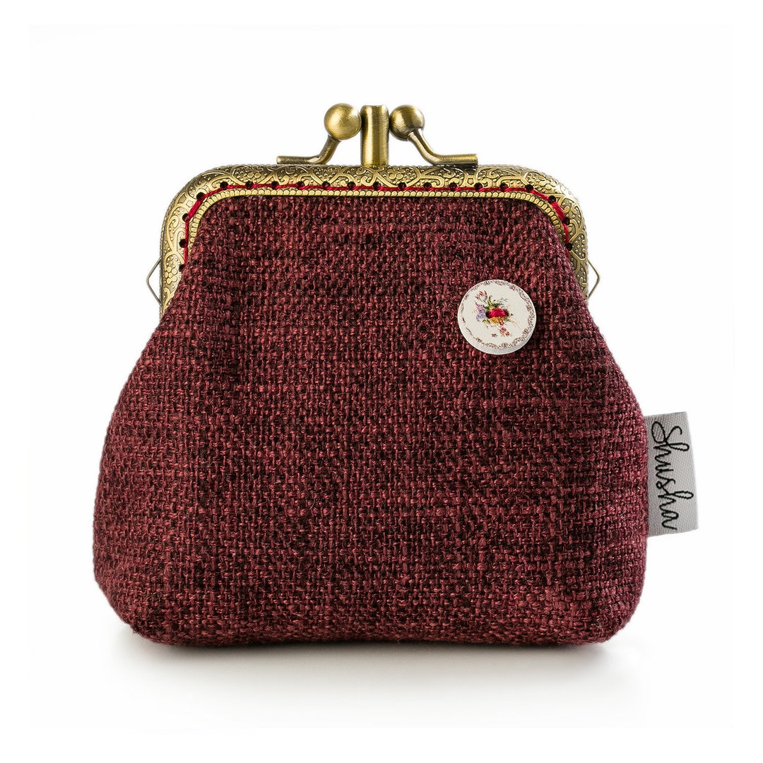 Personalized Coin Purse, Coin Purses, Wine Kiss Lock Wallet, Women ...