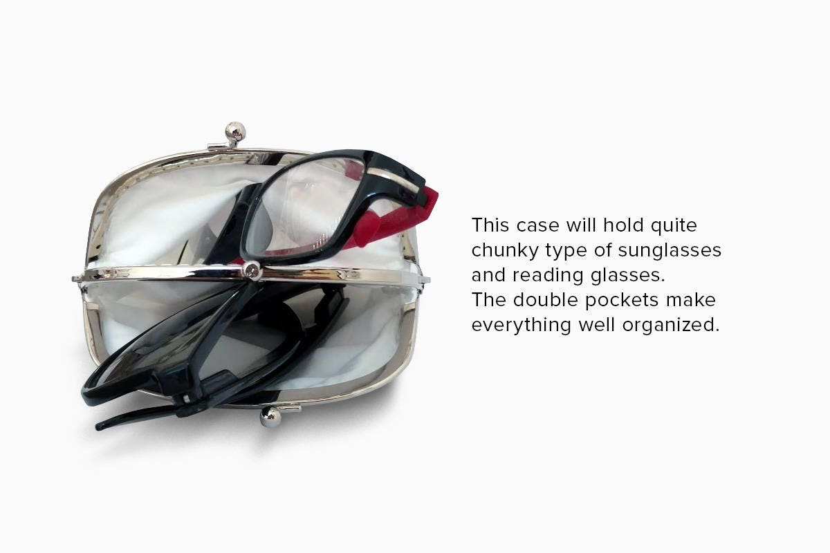 Eyeglasses Case Double Pockets Retro Eyeglass Case 70s - Etsy