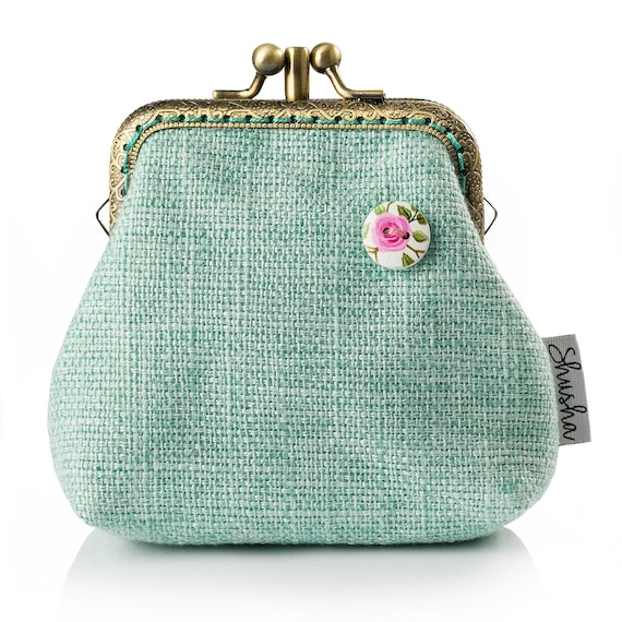 Coin Purse Wallet Double Pocket Coin Purse Coin Purse and Card Purse Double Kiss Lock Frame Purse Gift for Women Change Coin Purse Etsy