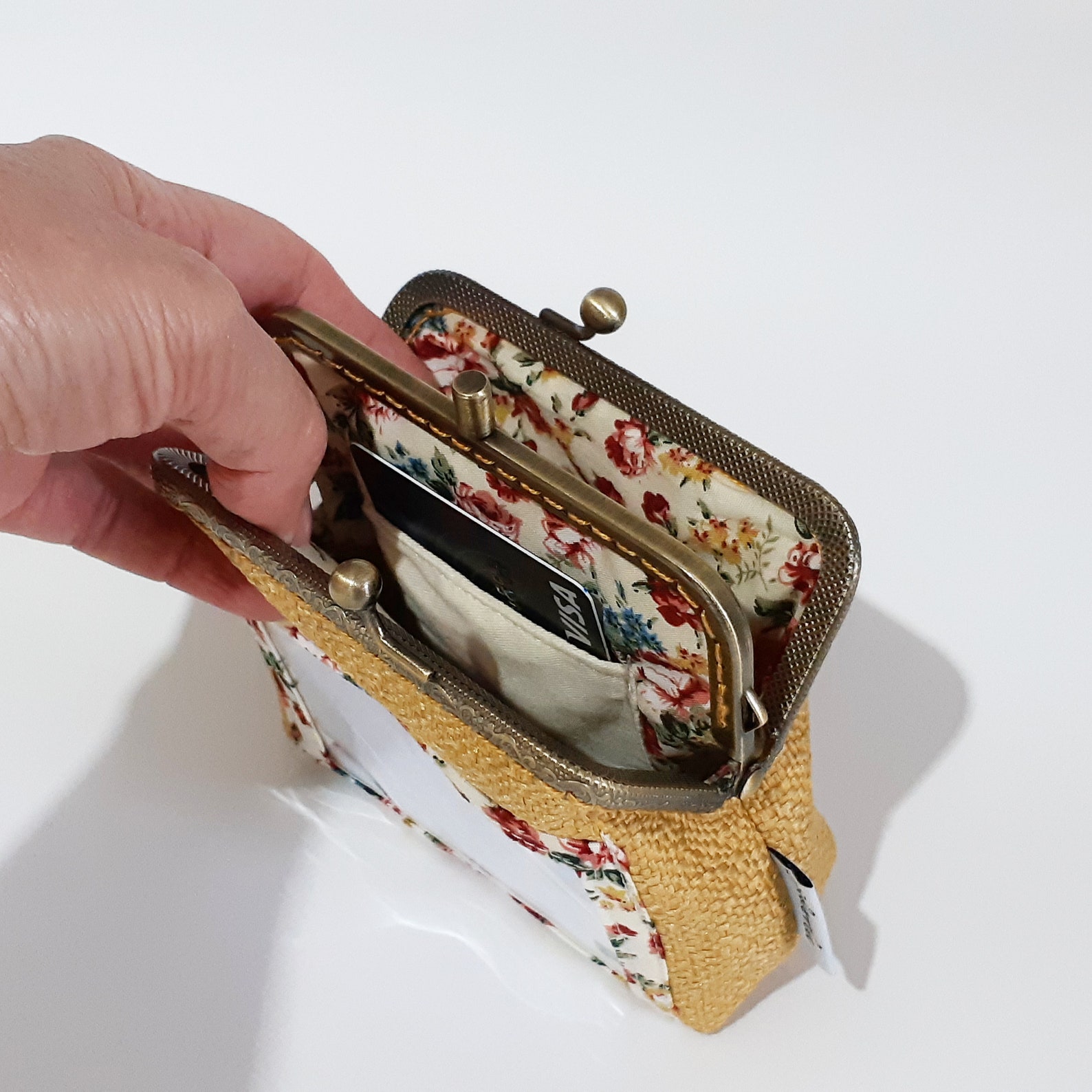 Card Slot Wallet Badge ID Holder Double Kiss Lock Coin - Etsy