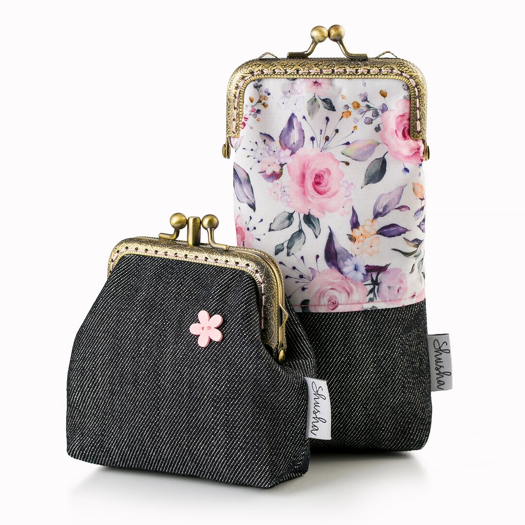 Handmade Denim Coin Purse & Floral Eyeglasses Case Gift Set - Etsy
