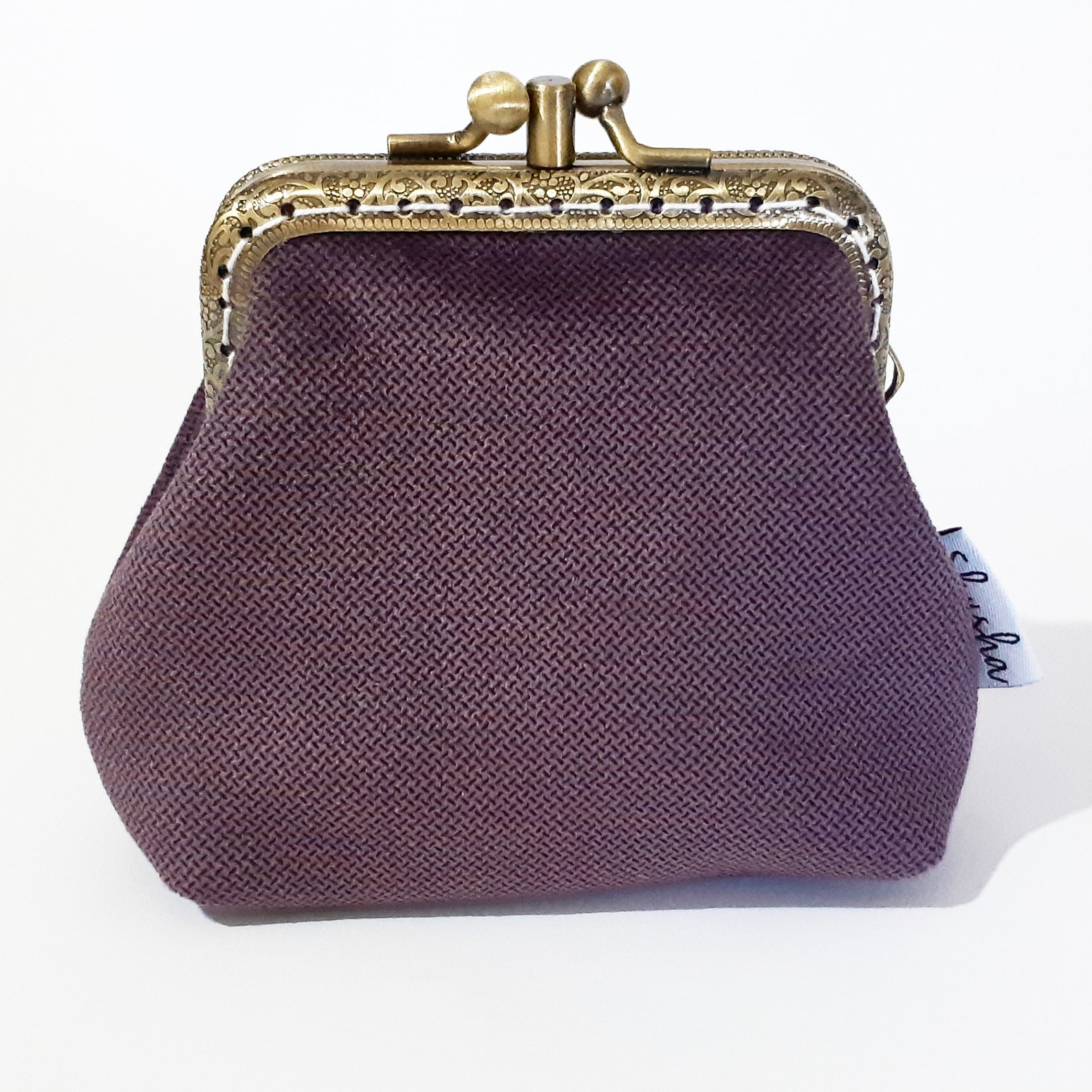 Double Kiss Lock Frame Purse Personalized Initial Coin and - Etsy