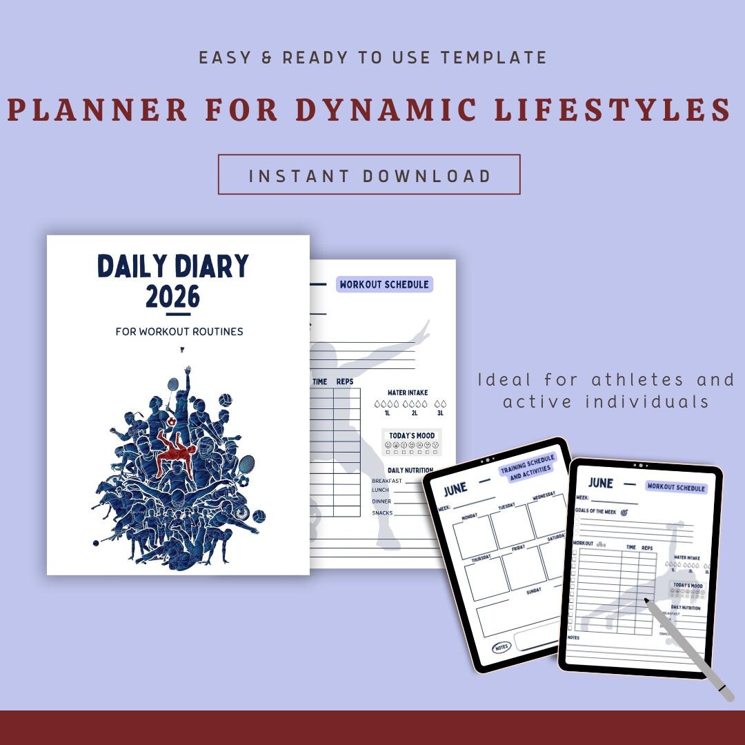 Daily Diary 2026 - for Workout Routines - Etsy