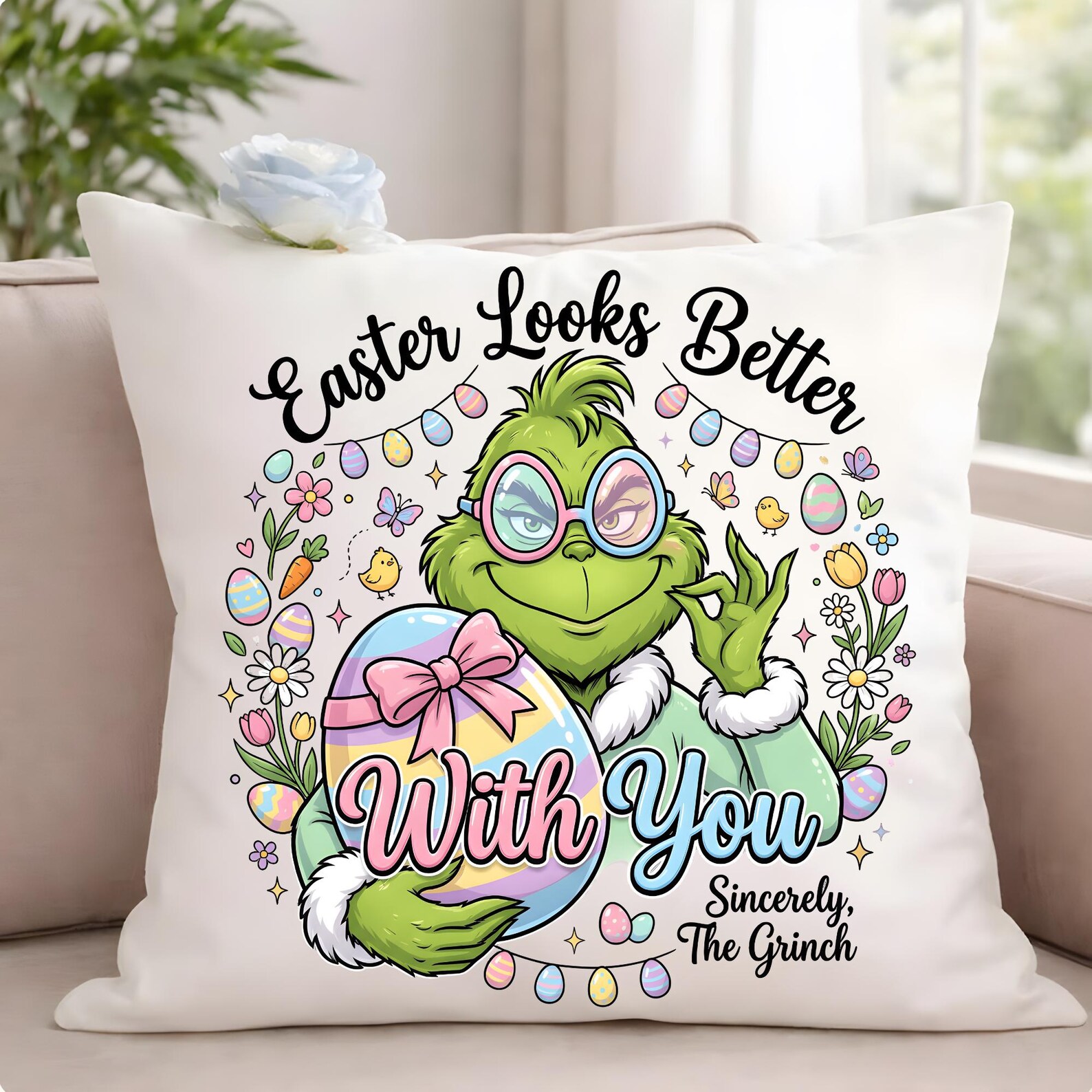 Easter Looks Better With You PNG, Funny Green Mean Guy Easter Shirt ...