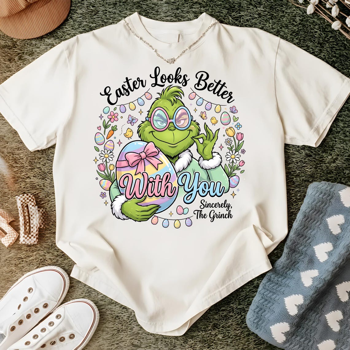 Easter Looks Better With You PNG, Funny Green Mean Guy Easter Shirt ...