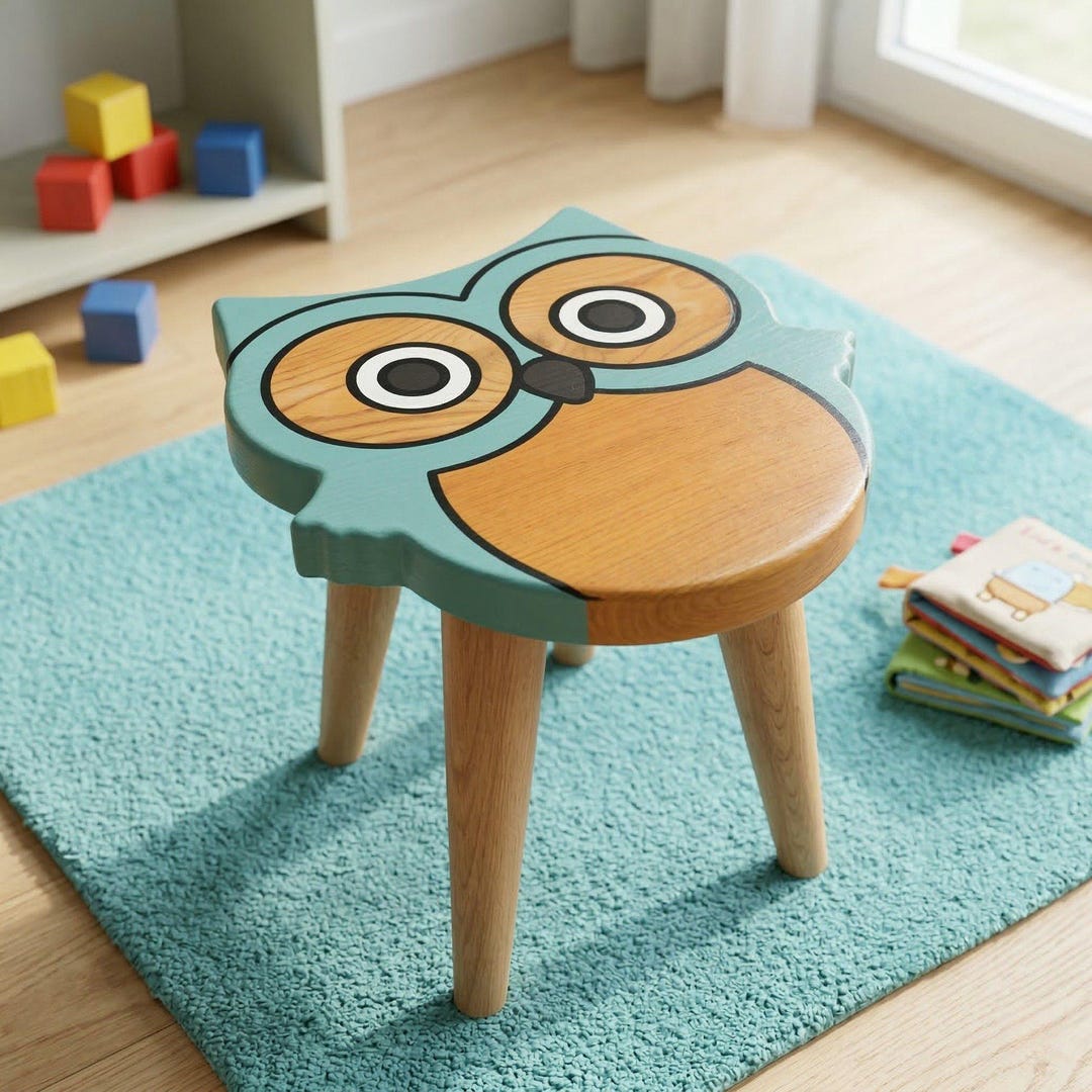 Kids Wooden Stool, Animal Step Stool for Toddlers, Montessori Helper ...