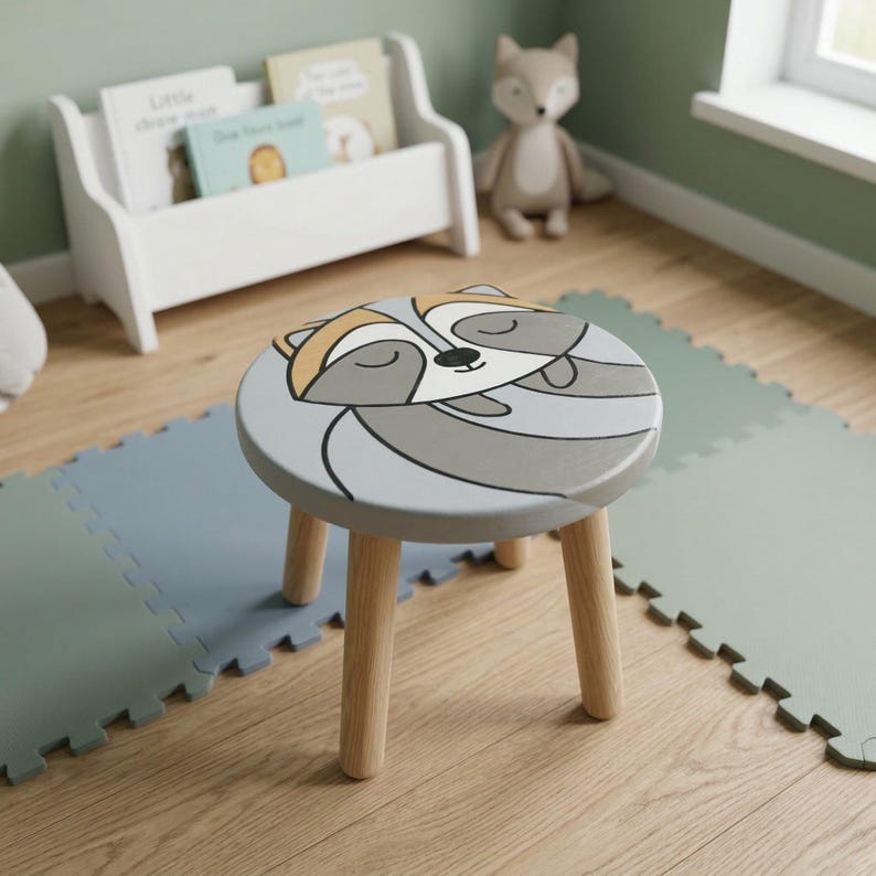 Toddler Wooden Stool, Animal Design Kids Step Stool, Montessori Kids ...