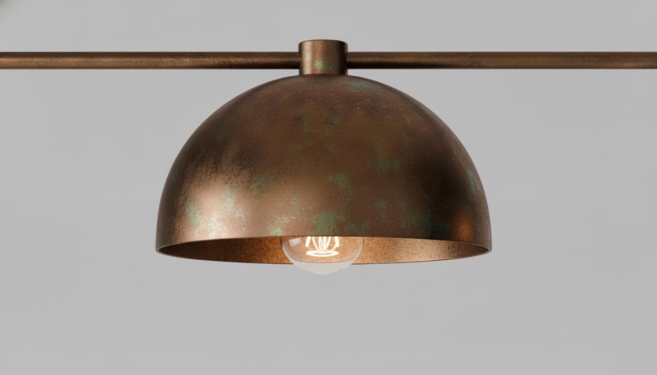 Handmade Patina Copper Linear Pendant Light – Farmhouse Kitchen Island ...