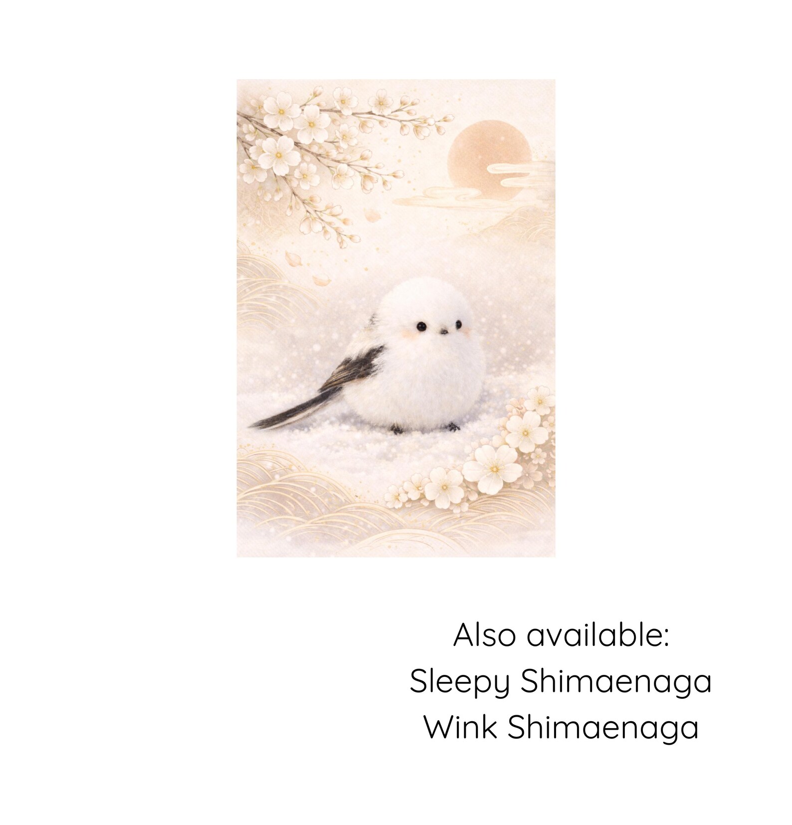 Japanese Kimono Inspired Shimaenaga Wall Art Printable, Ivory Felt Bird ...