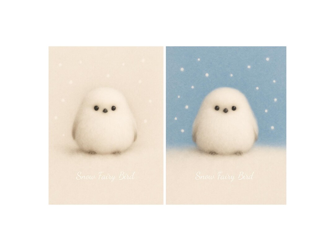 Shimaenaga Printable Wall Art Set – Snow Fairy Bird Nursery Decor, Cute ...