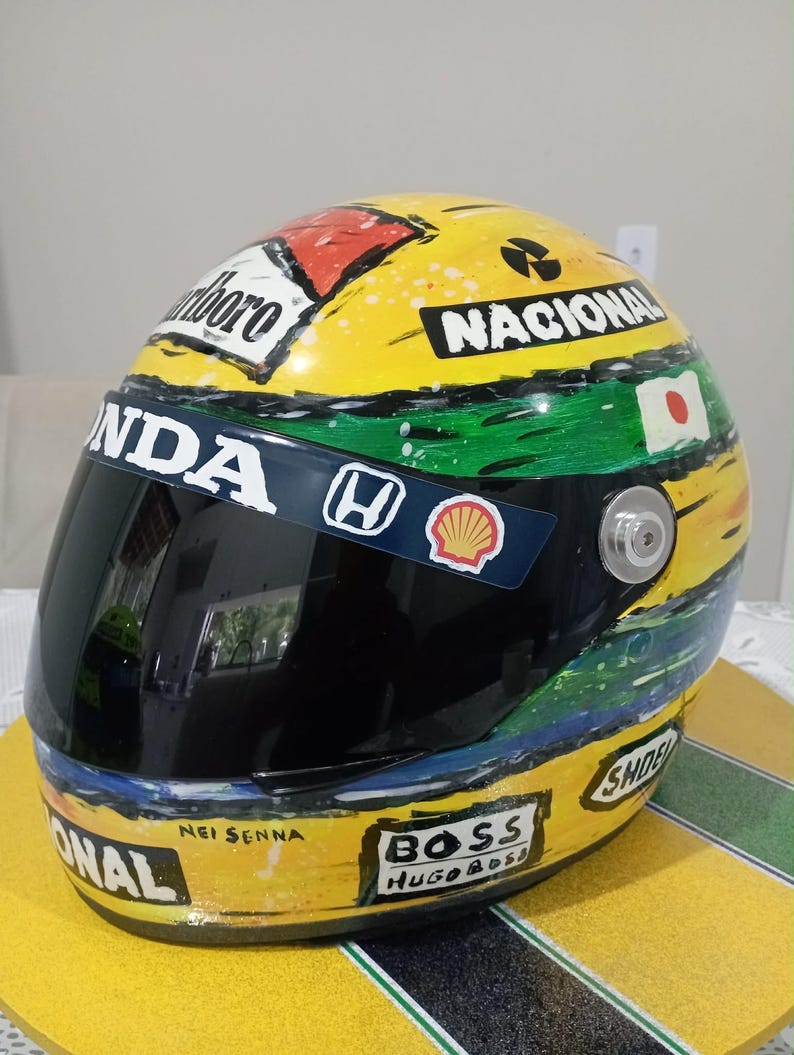 Ayrton Senna 1992 Japan Helmet - Hand Painted F1 Art - Etsy