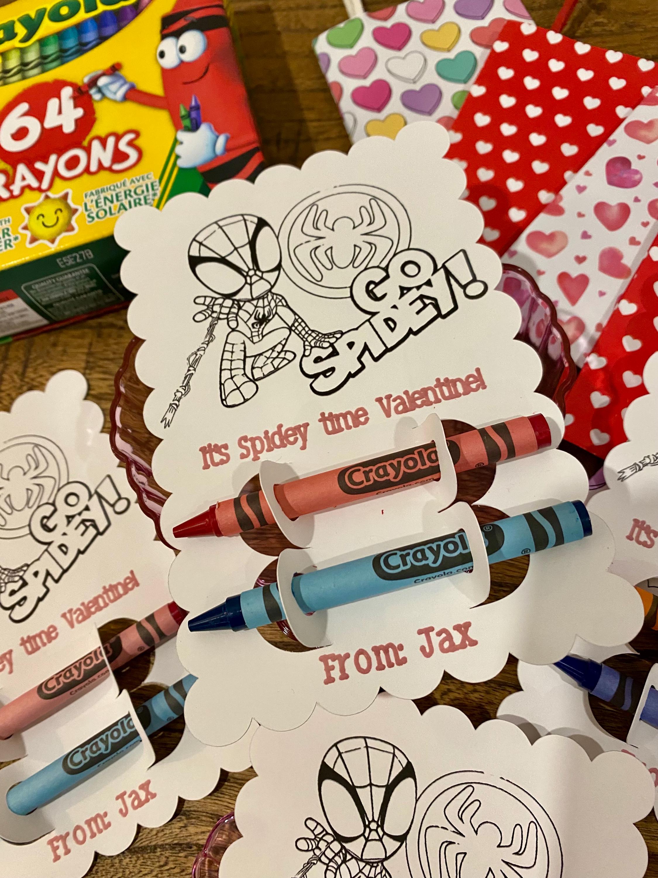 Personalized Spidey Valentine Cards – Kids Coloring, Set of 15 - Etsy