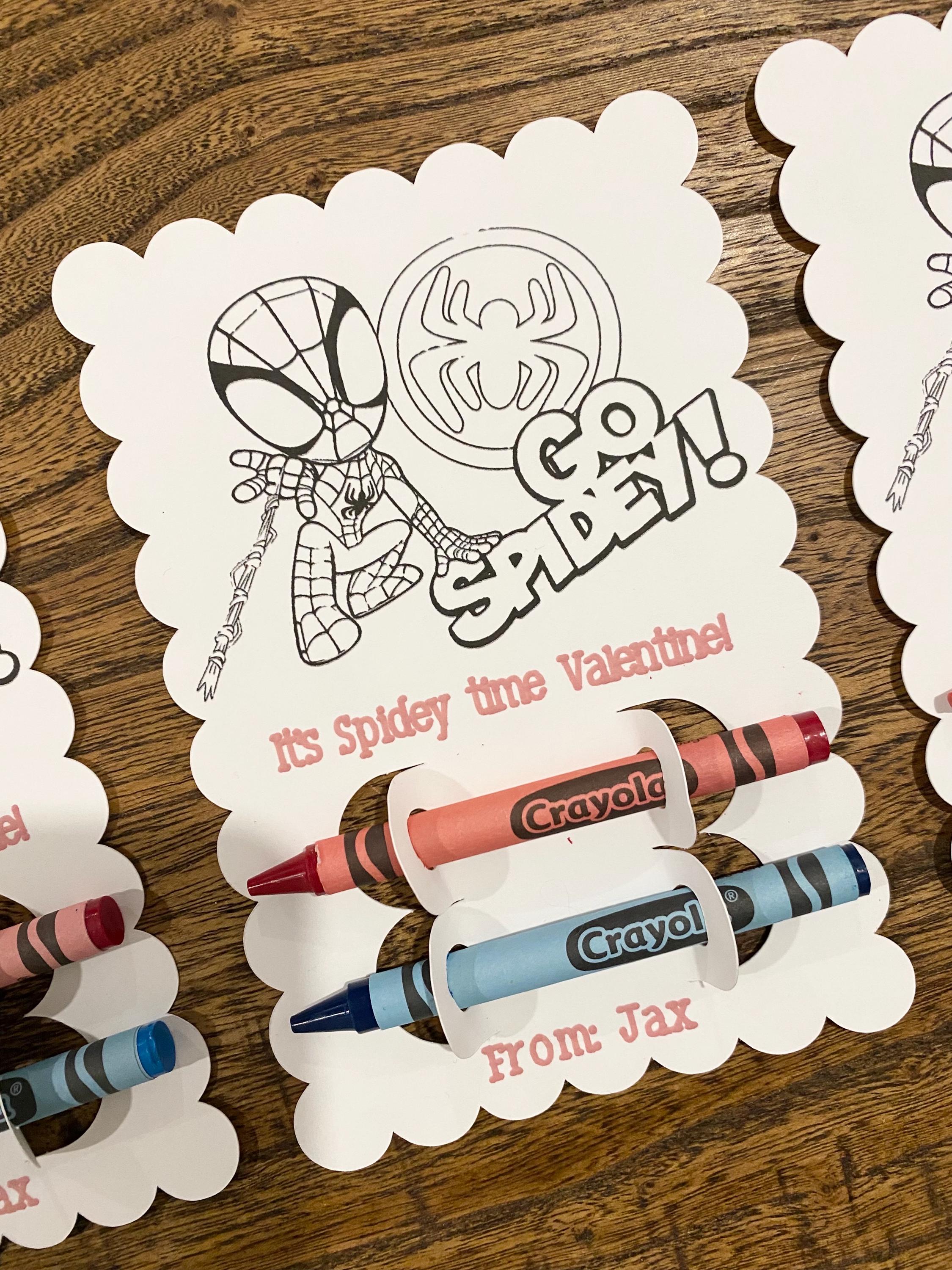 Personalized Spidey Valentine Cards – Kids Coloring, Set of 15 - Etsy