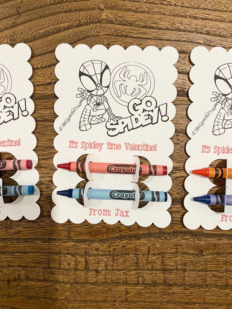 Personalized Spidey Valentine Cards – Kids Coloring, Set of 15 - Etsy