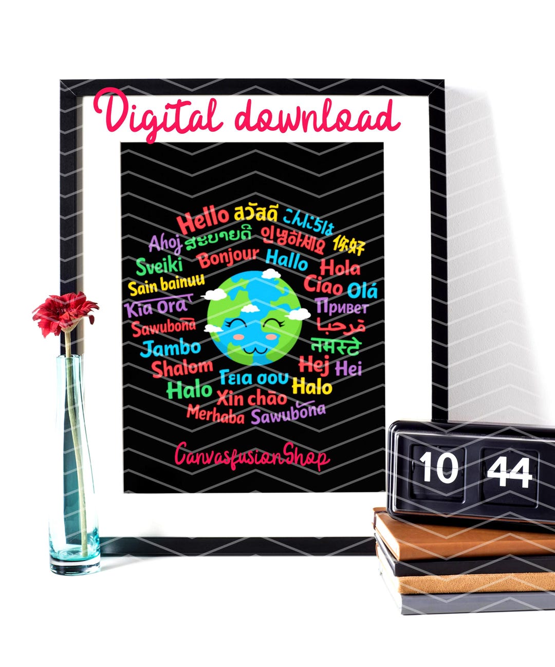 Multilingual Hello Art Print | World Languages Typography (digital ...
