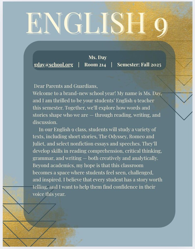 Editable Syllabus Template | Canva | High School English Class Overview ...