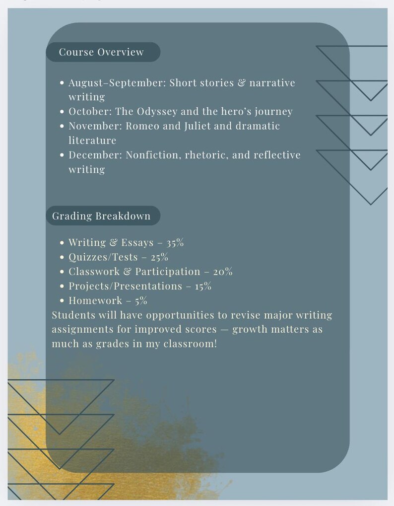 Editable Syllabus Template | Canva | High School English Class Overview ...