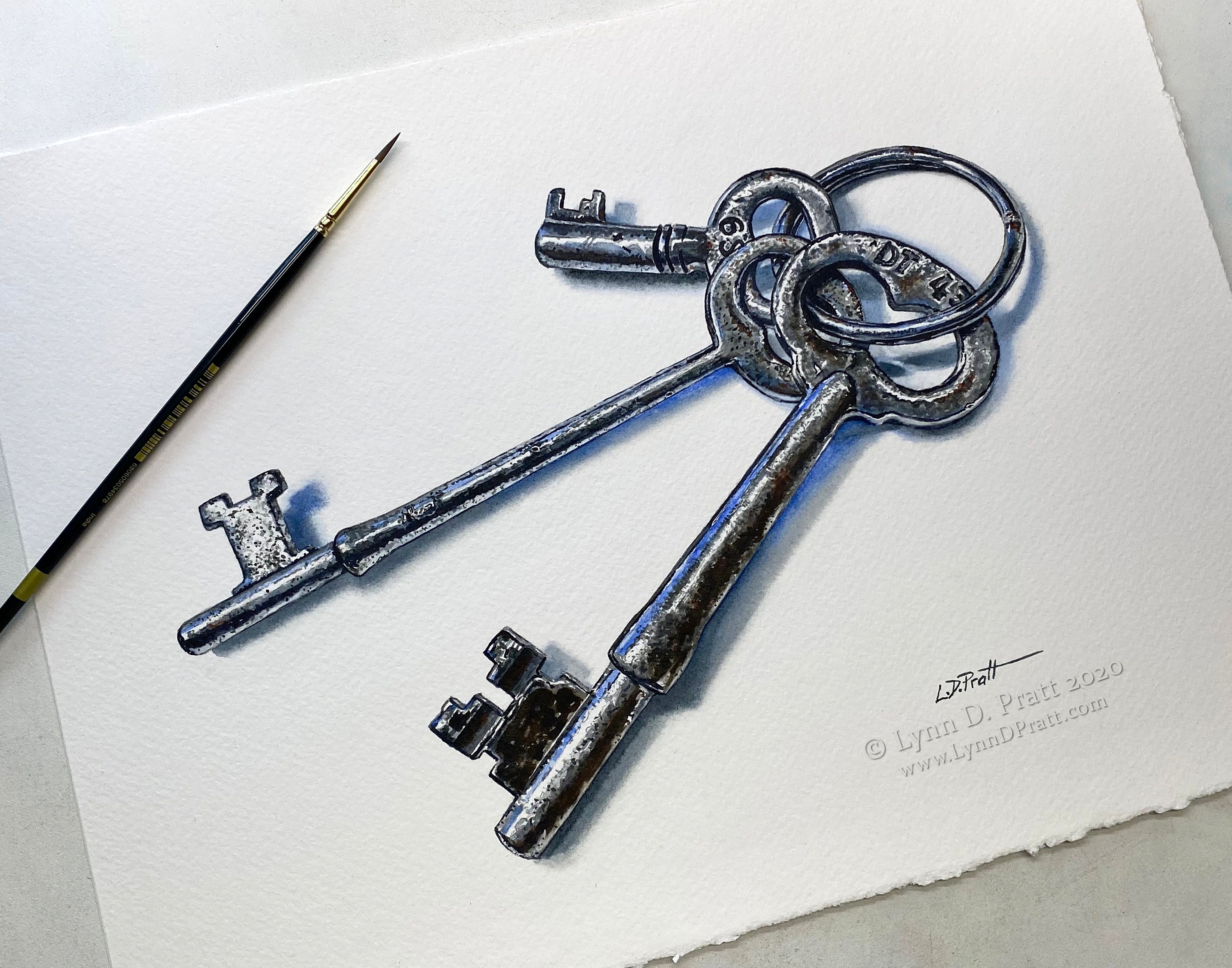 Antique Keys Original Watercolor Painting - Etsy