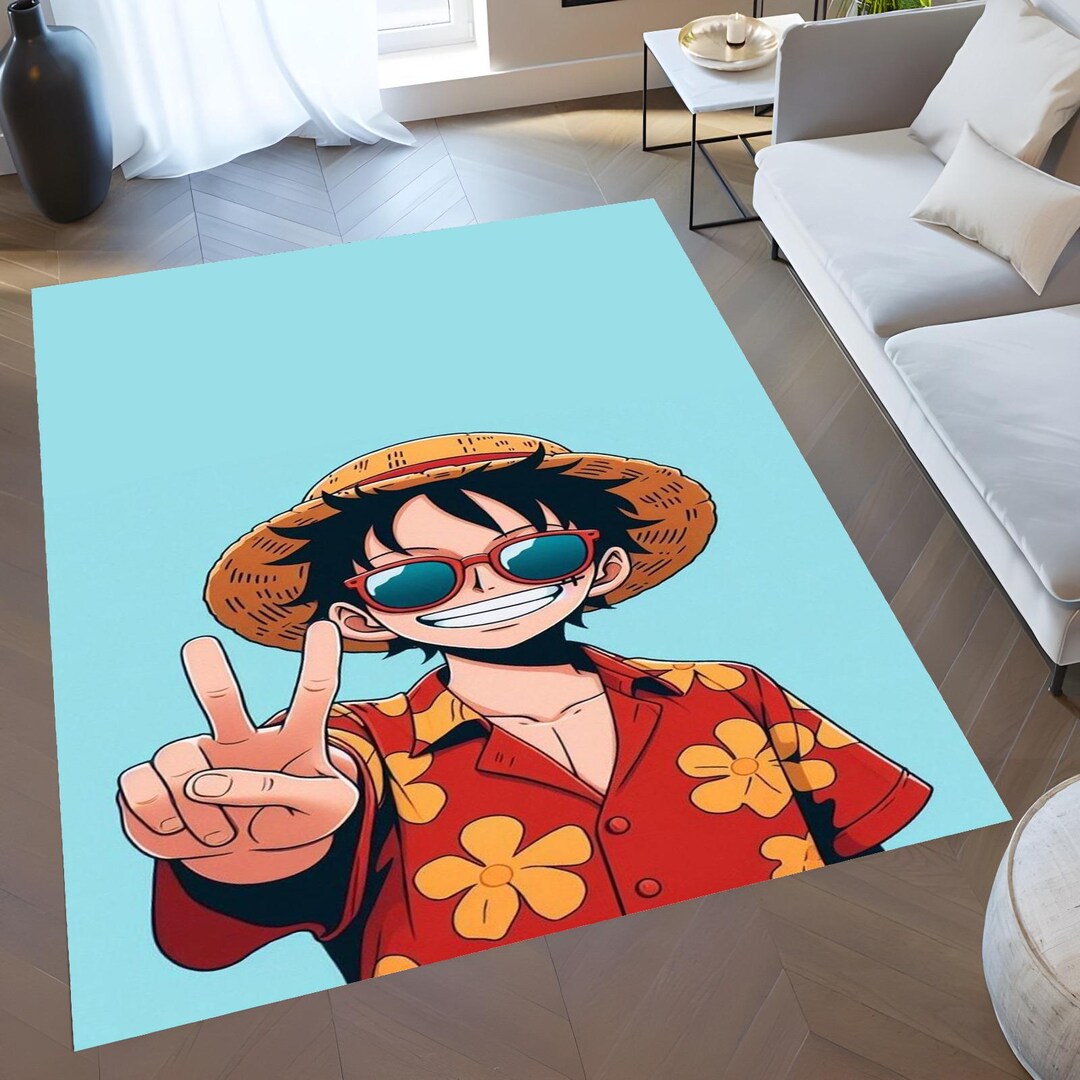Luffy Anime Rug: Monkey D. Luffy Cartoon Carpet - Etsy