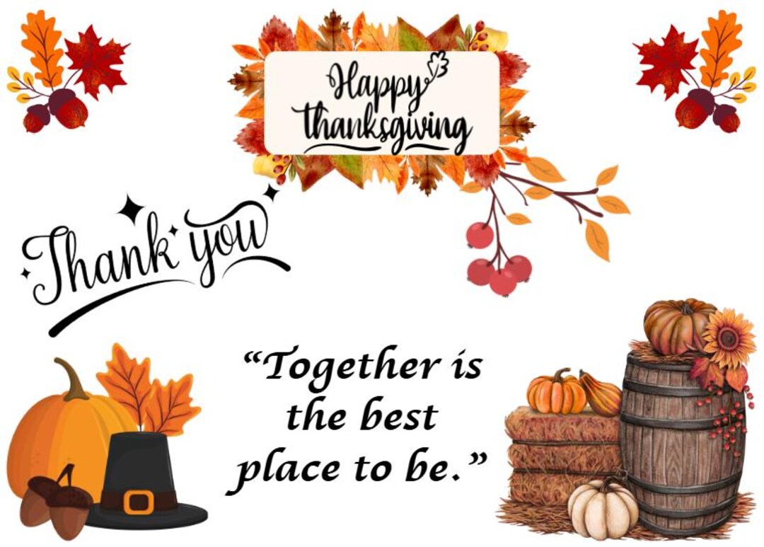 Thanksgiving Thank You Together is the Place to Be - Etsy