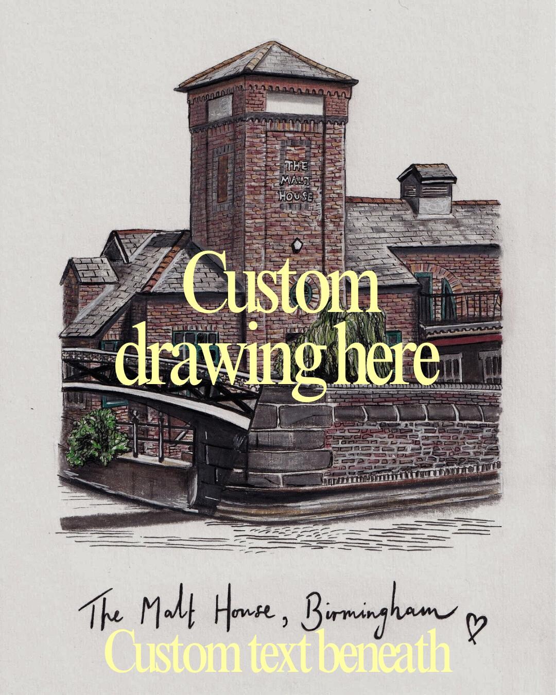 A5 Custom Location Drawing (colour) - Etsy
