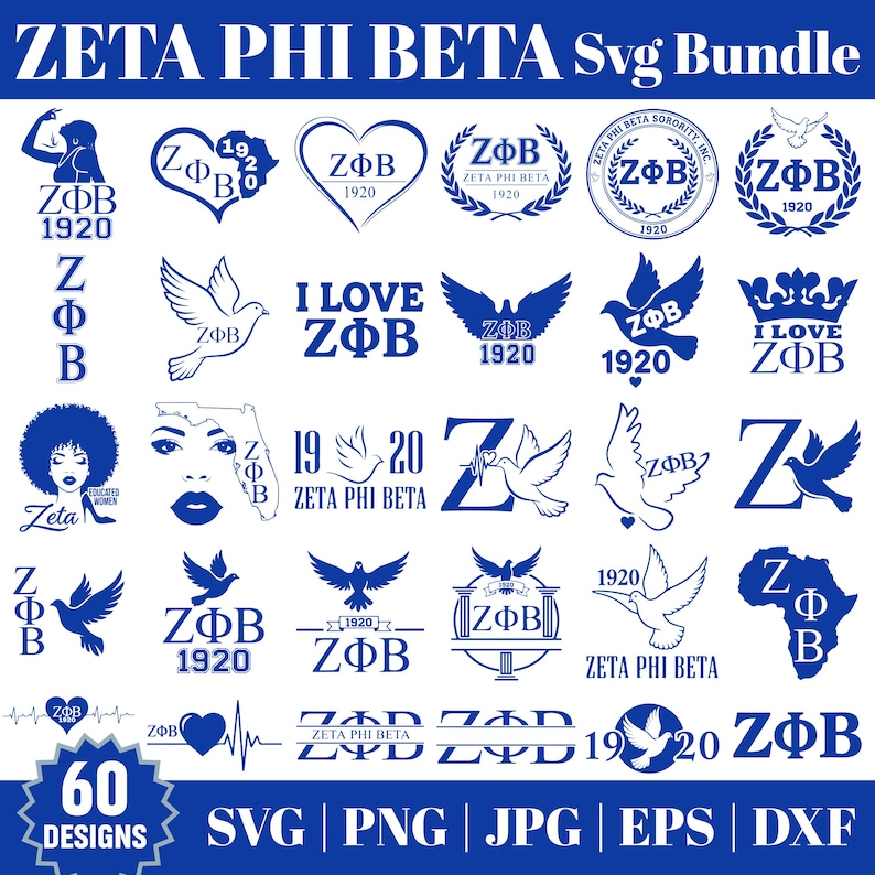 Blue Greek Letter Sorority SVG Bundle, Divine Nine Inspired Greek SVG ...