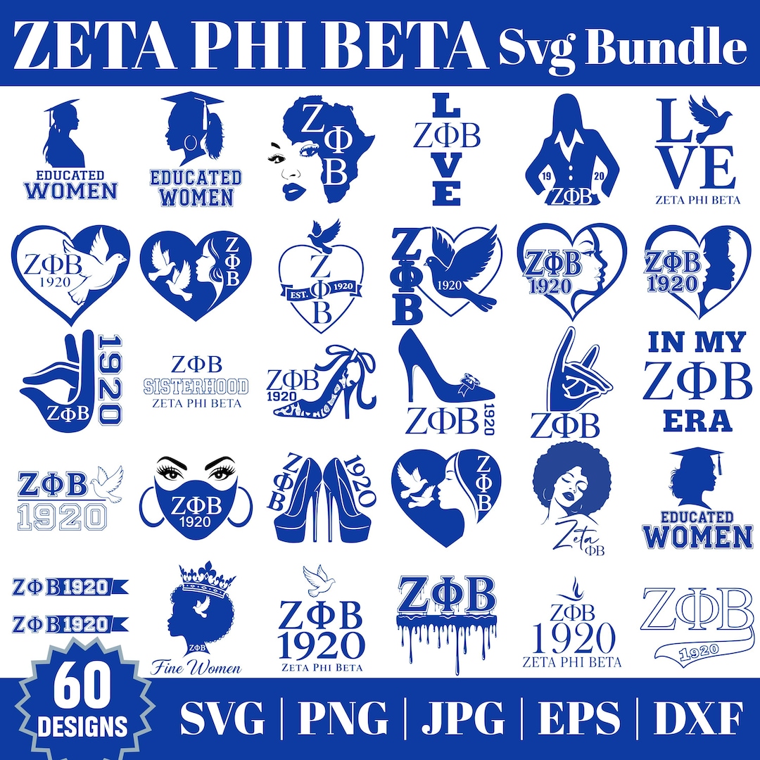 Blue Greek Letter Sorority SVG Bundle, Divine Nine Inspired Greek SVG ...