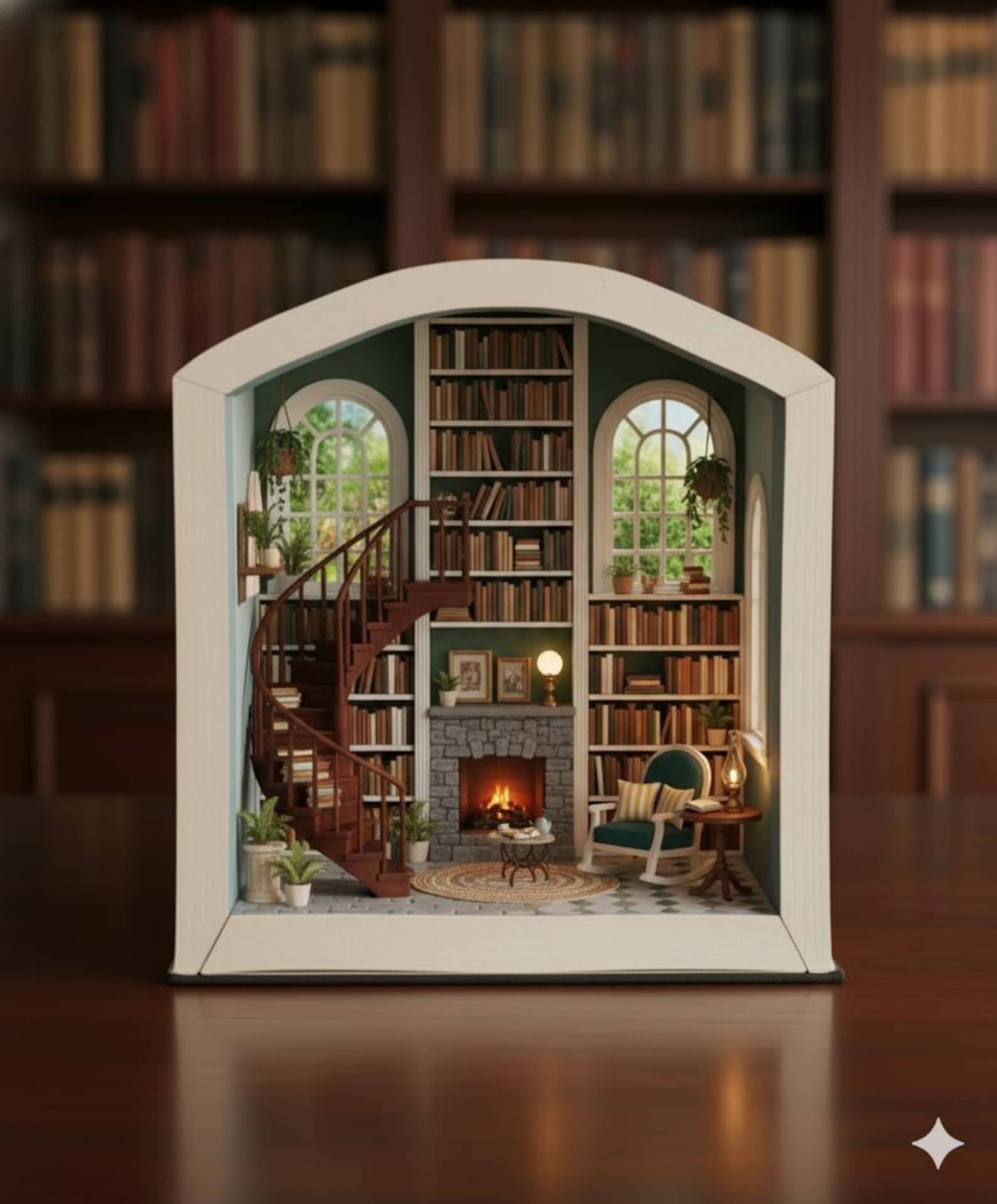 Study Room With a Fireplace Book Nook - Digital File .STL - 3D Printing ...