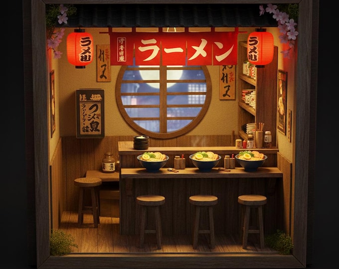 Japanese Style Ramen Shop Book Nook - Digital File .STL - 3D Printing ...