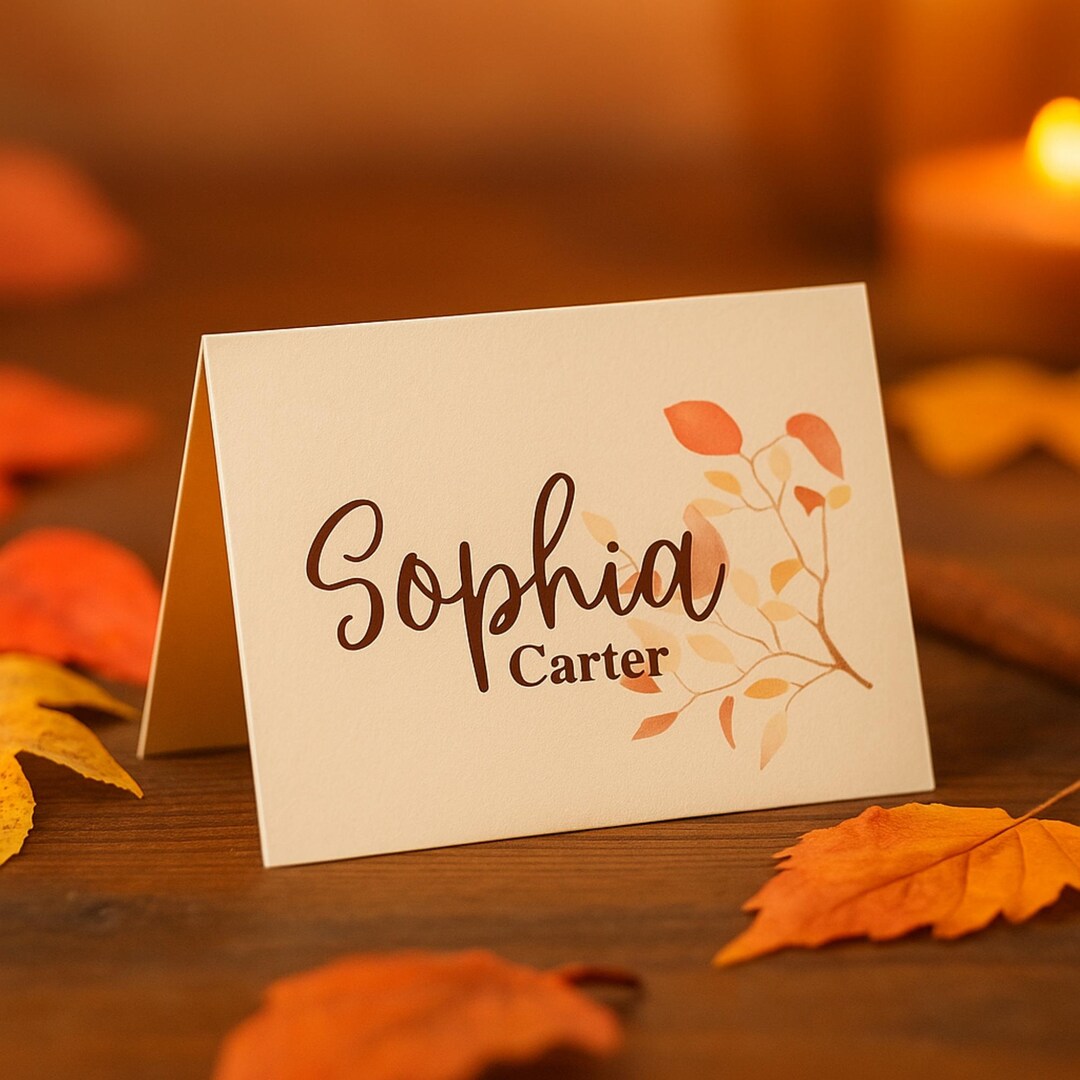 Thanksgiving Name Card Editable Template – Friendsgiving Name Place ...