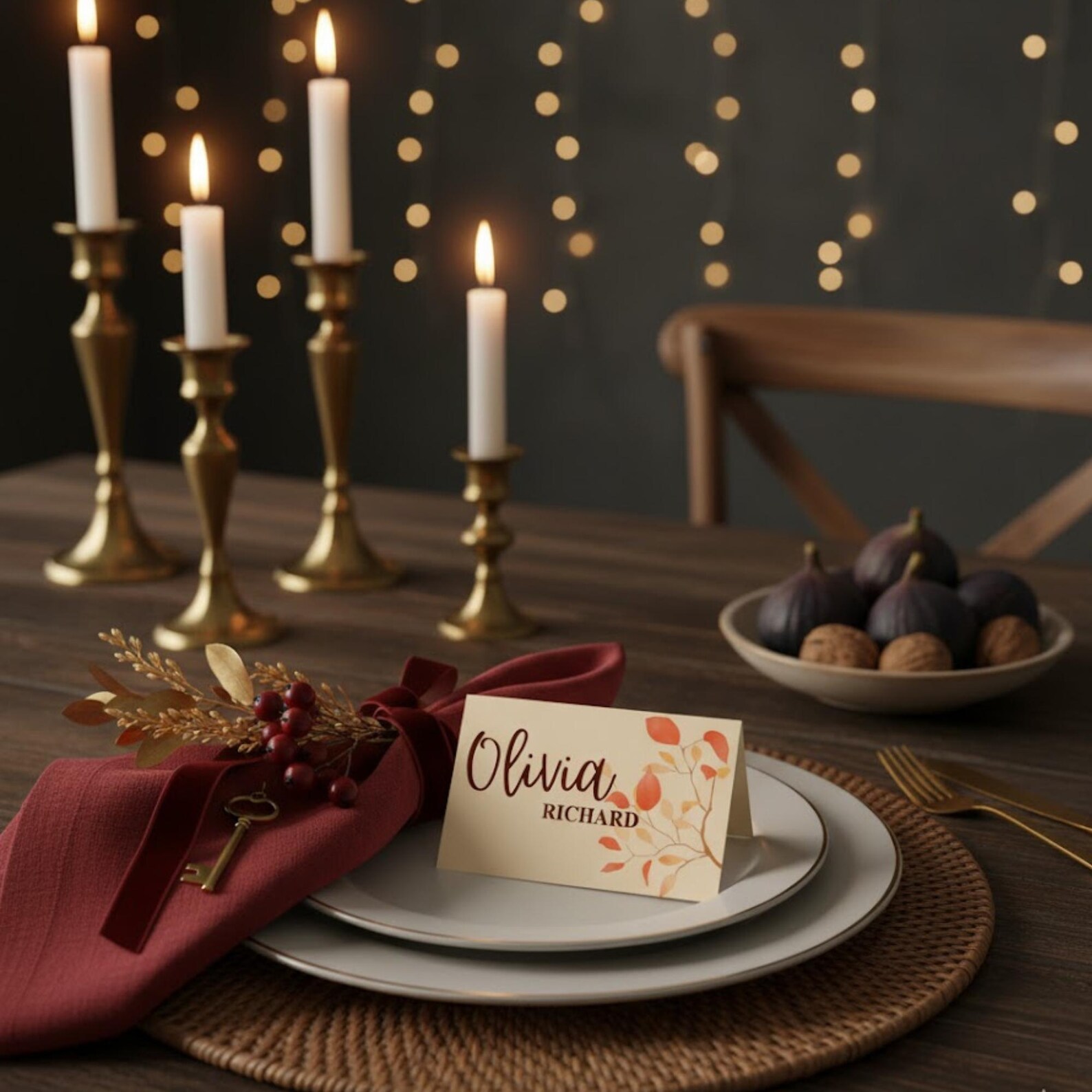 Thanksgiving Place Card Template – Editable Fall Name Tags (PDF) - Etsy