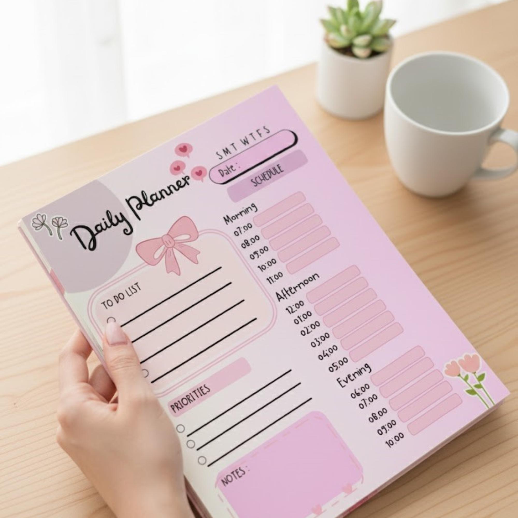 Pink Daily Planner Printable, Kawaii To-do List (PDF) - Etsy