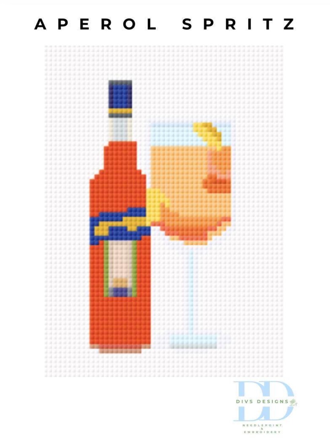 Aperol Spritz Needlepoint Chart - Etsy