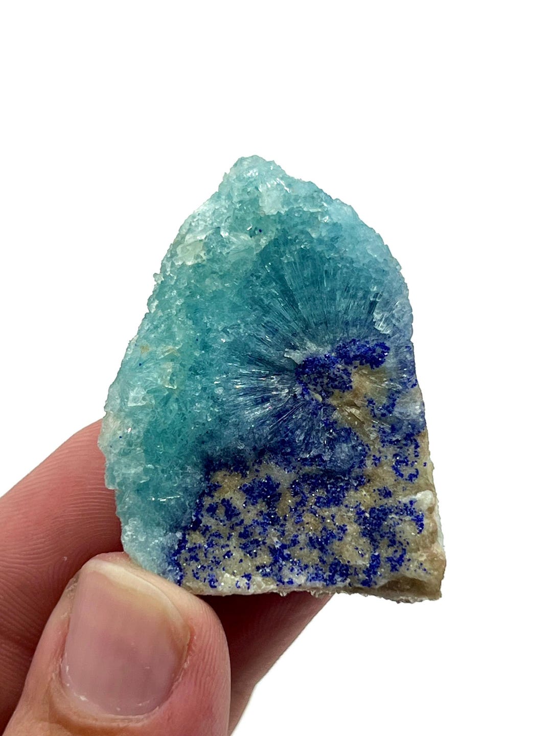 So Beautiful Natural Rare Blue Flower Aragonite With Azurite Crystals ...