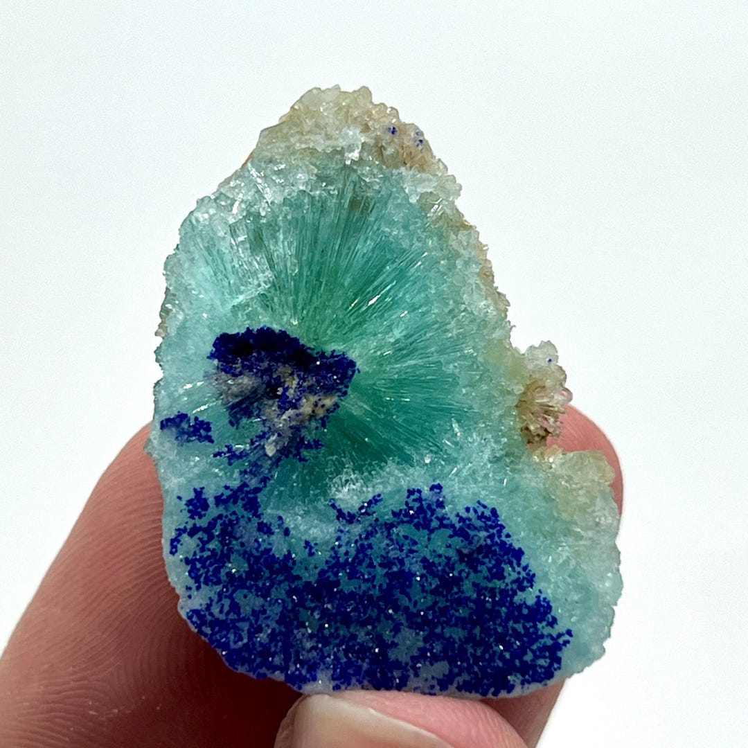 So Beautiful Natural Rare Blue Flower Aragonite With Azurite Crystals ...