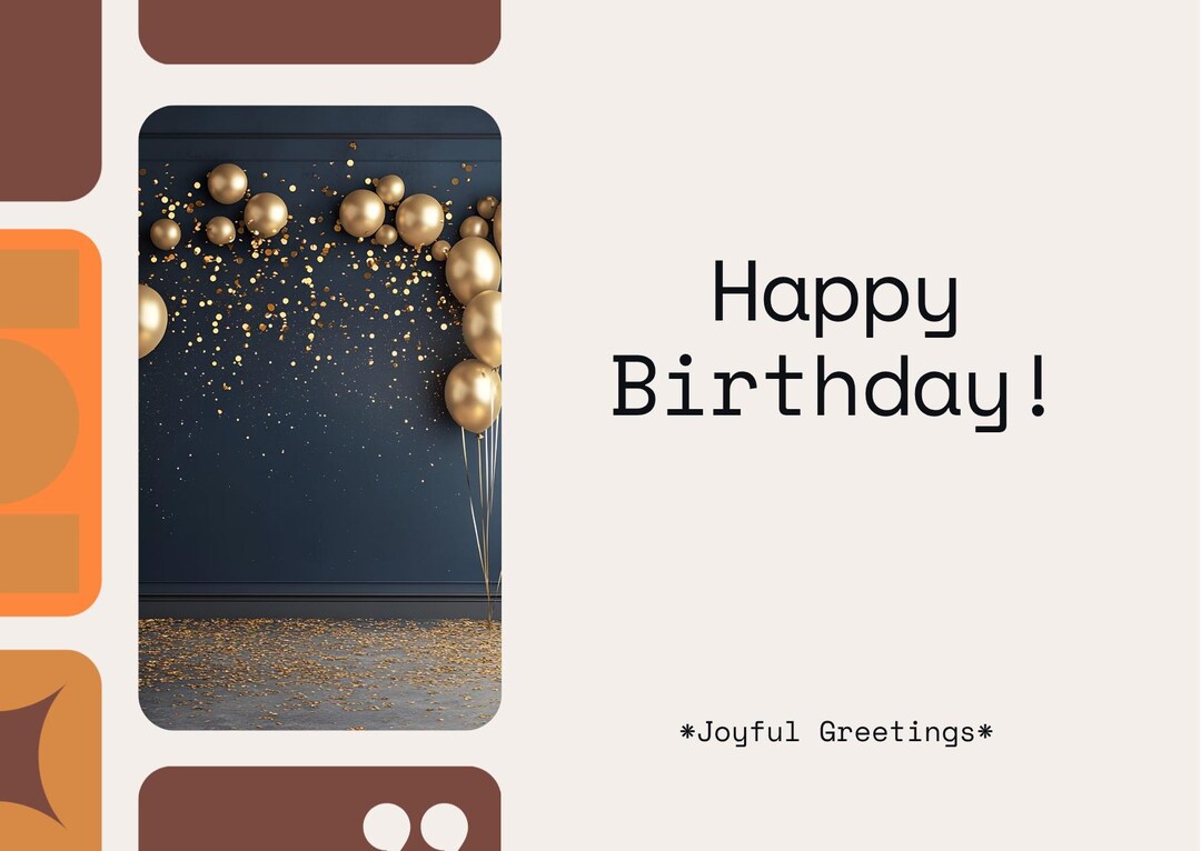 Editable Happy Birthday Postcard Template - Etsy