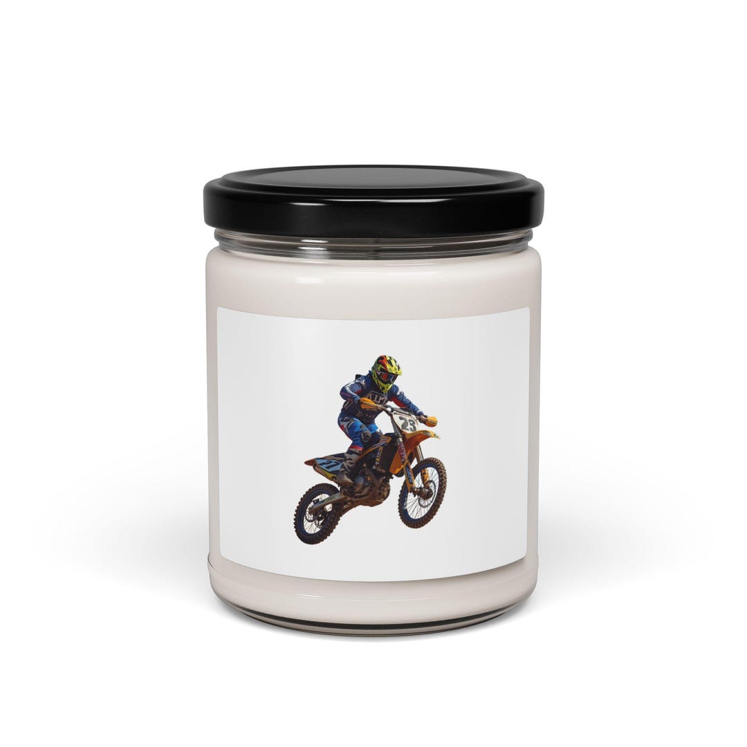 Motocross Dirt Bike Rider Candle | Scented Soy Candle 9oz - Etsy