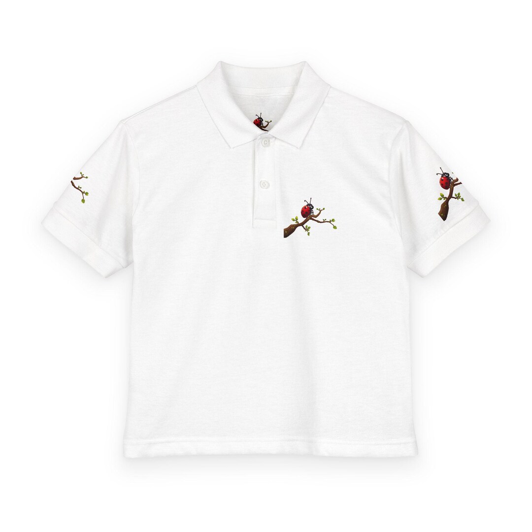Ladybug on Branch Polo | Kids Spring Nature Bug Design - Etsy