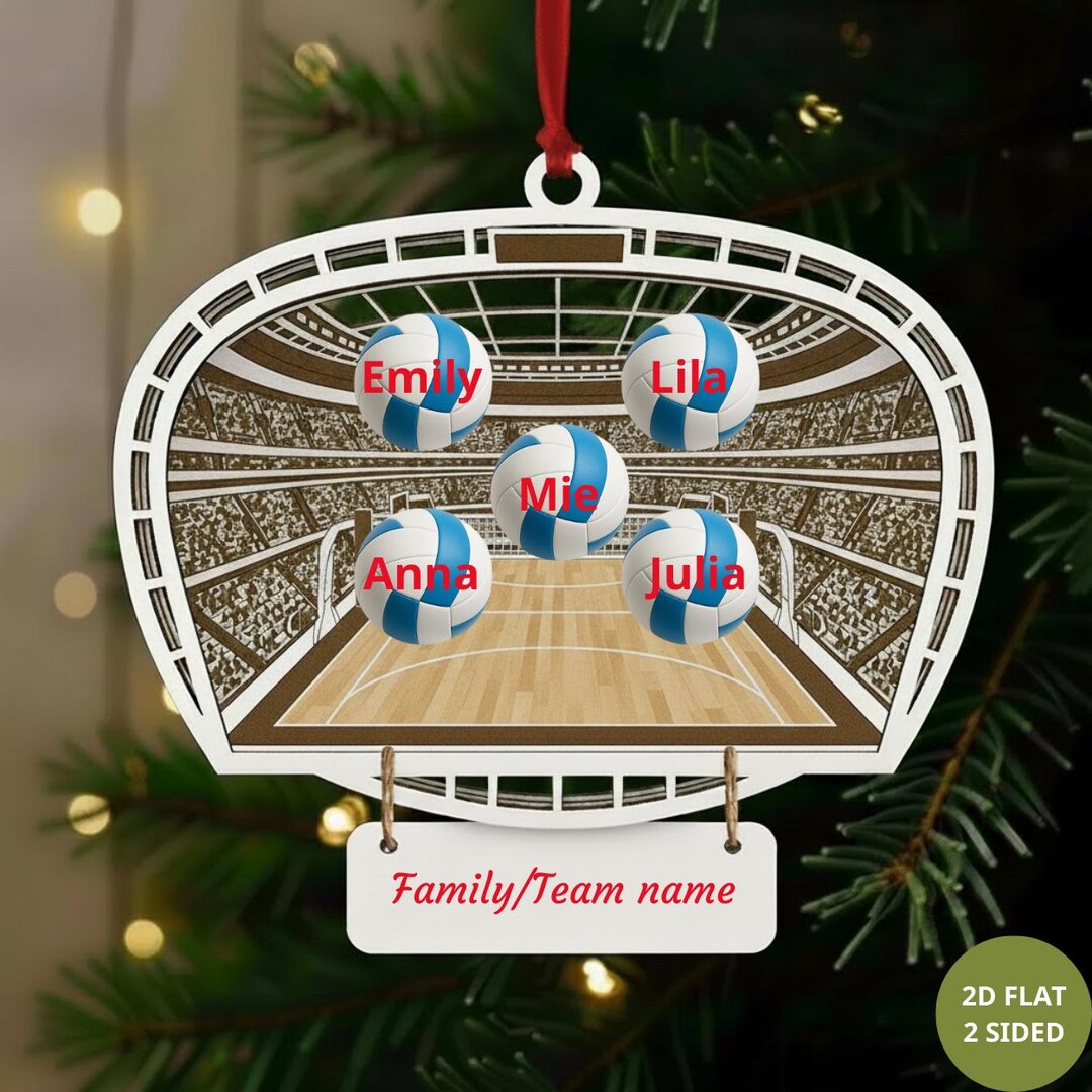 Personalized Volleyball Team Christmas Ornament,custom Name Volleyball ...